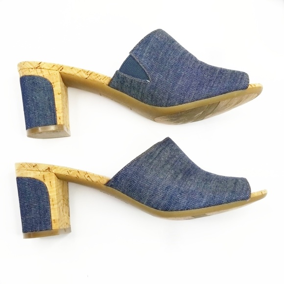 Anne Klein | Shoes | Anne Klein Iflex Denim Peep Toe Slide Nwob | Poshmark